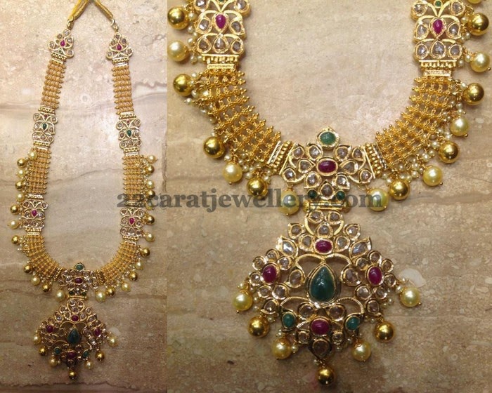 Kundan Pachi Long Chain - Jewellery Designs
