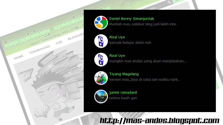 Membuat Widget Animasi Recent Comment di Blog | Blog Mas Andes
