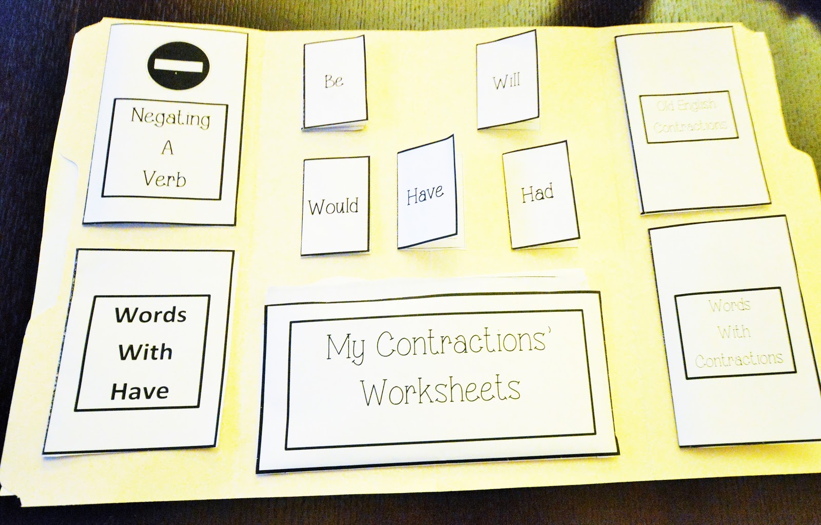 The Hermit Crabs Homeschool: Contractions Lap Book