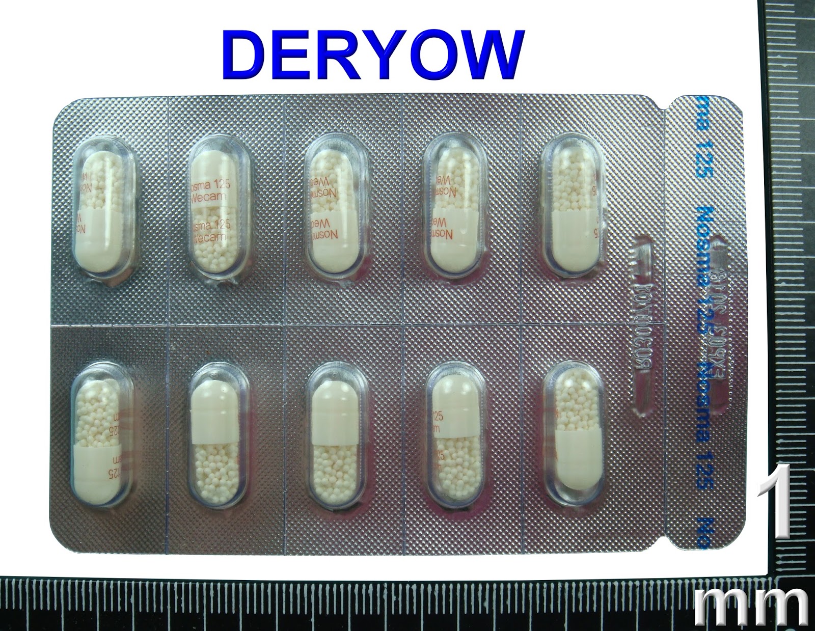 德佑藥局藥袋資訊暨藥品外觀分享: AC455391G0 NOSMA S.R.M. CAP.125mg〝永勝〞 THEOPHYLLINE 漠喘緩 ...