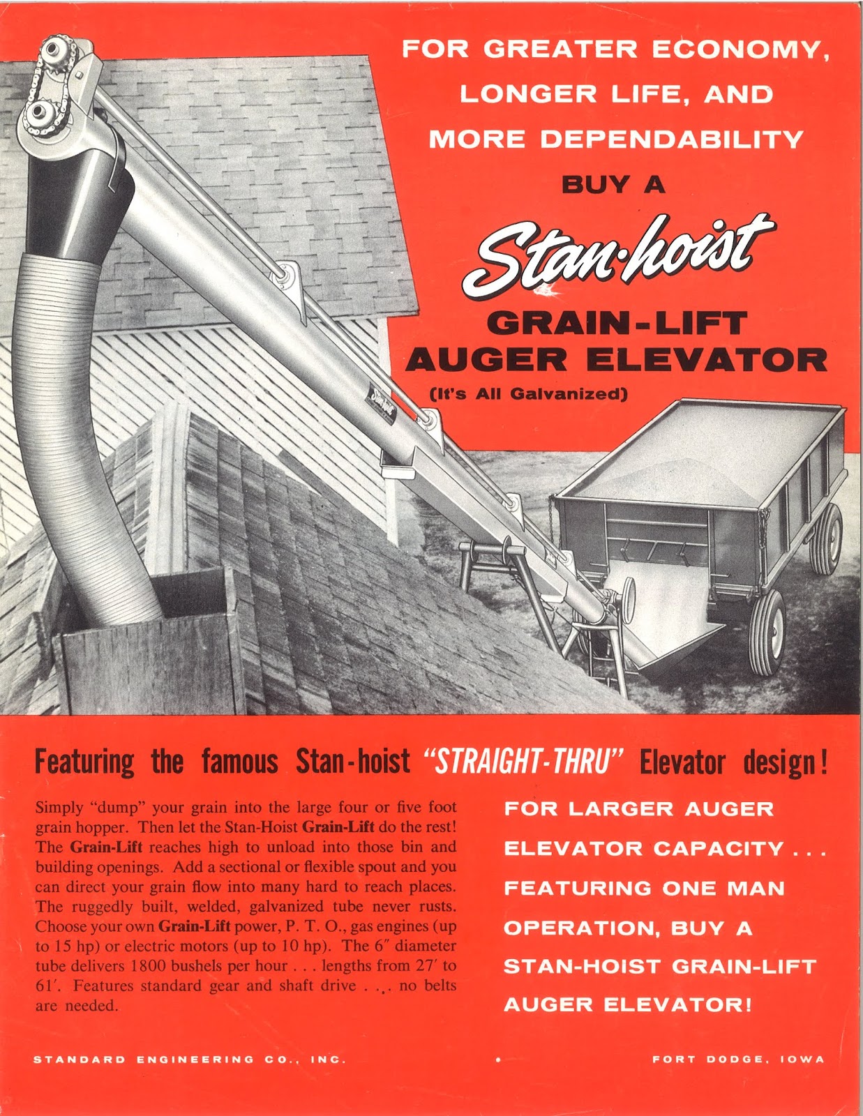 Farm Equipment Brochures: Stan∙hoist Grain-Lift Auger Elevator
