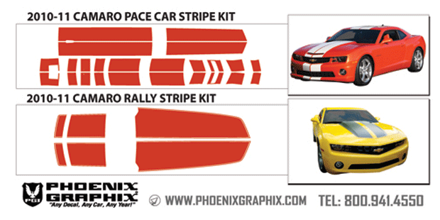Phoenix Graphix Muscle Cars Decal Stripe Kits: 2010-2011 CAMARO INDY ...