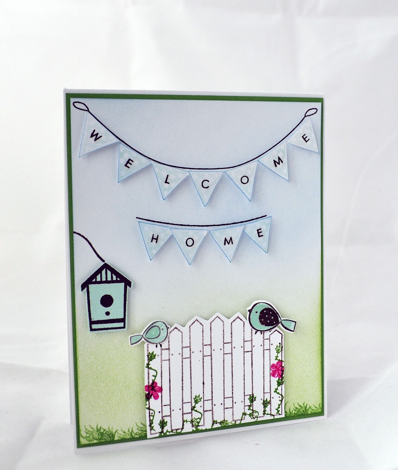 Inky Fingers: Welcome Home card Papertrey Ink