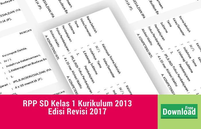 RPP SD Kelas 1 Kurikulum 2013 Edisi Revisi - Biologizone