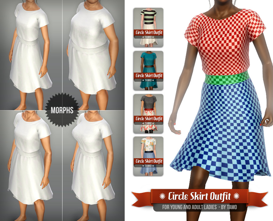 [TS3] Circle Skirt Outfit