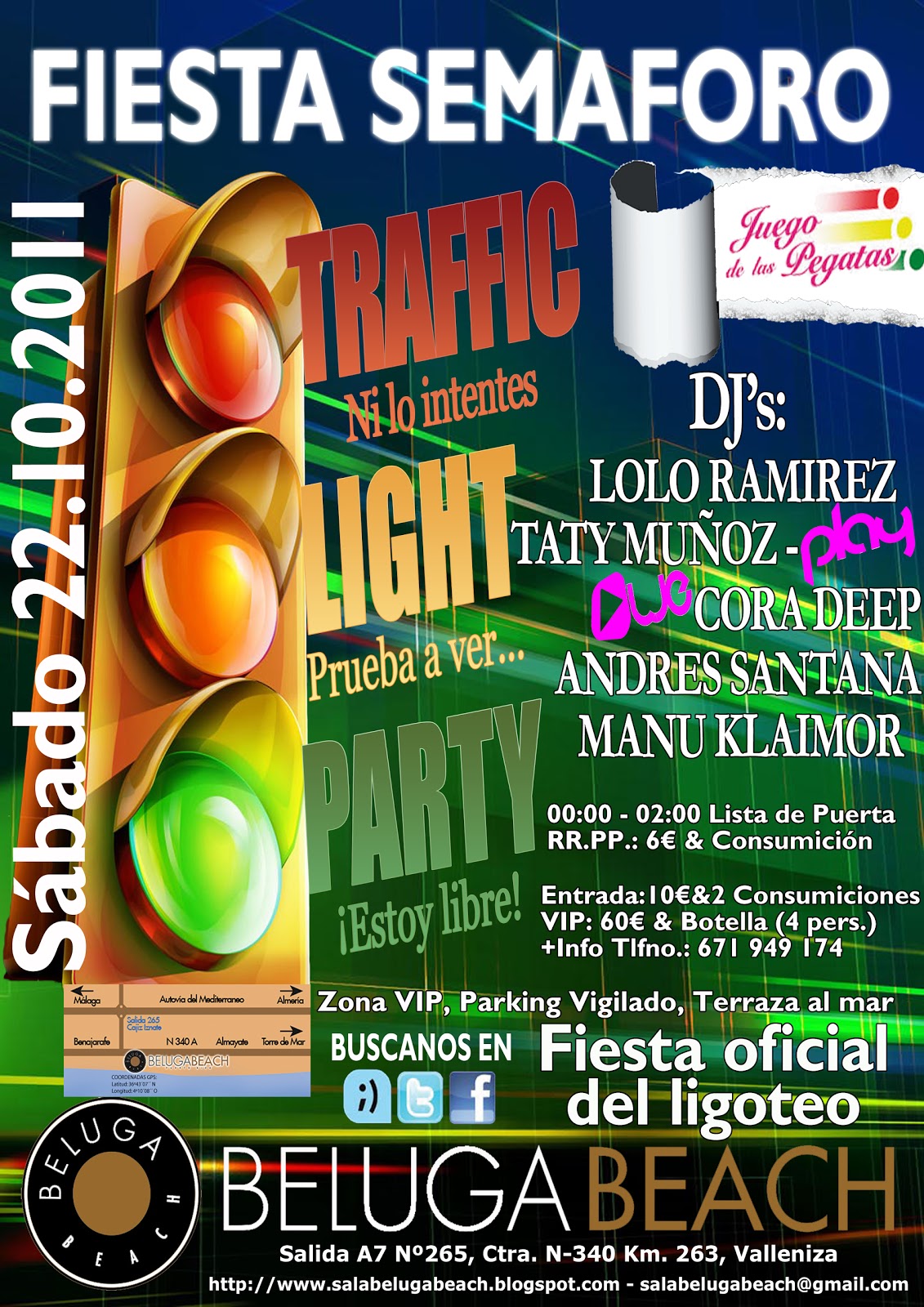Sala Beluga Beach: SABADO 22.10.2011 - FIESTA SEMAFORO (Traffic Light ...