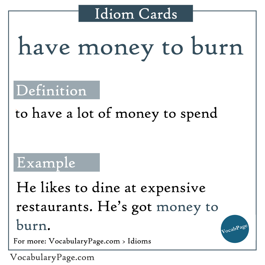 Idioms about money