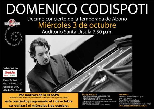 Ópera Perú: Sociedad Filarmónica de Lima presenta al pianista italiano ...