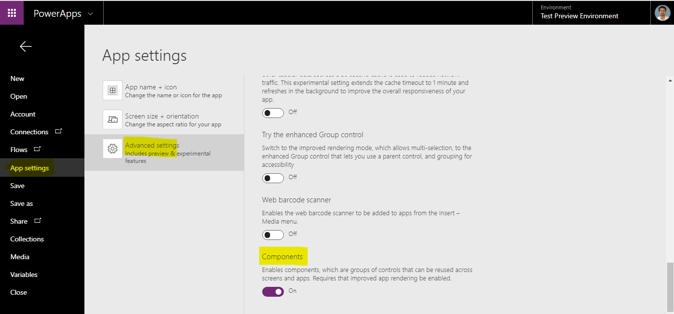 Developing custom reusable components in PowerApps