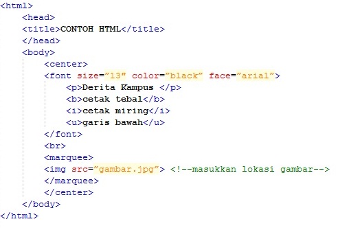 Code Dasar HTML - Derita Kampus