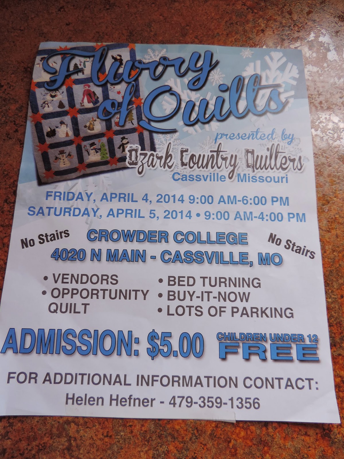 P-Dub's Quilt Stuff : Cassville quilt show flyer
