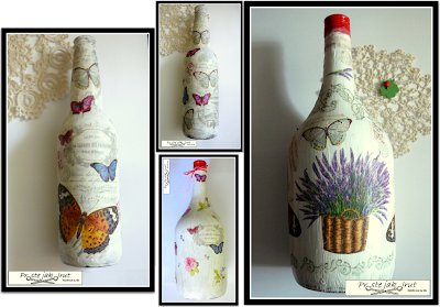 Handmade-kursy ,wzory ,tutoriale: Ozdabianie butelki metodą decoupage