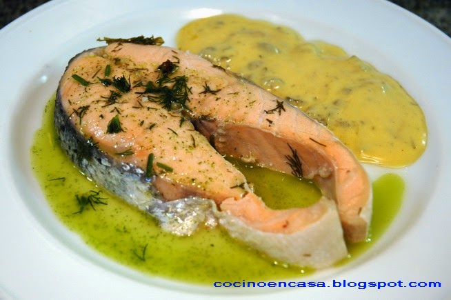 Cocino en Casa: Salmón escalfado con aceite de eneldo