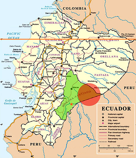 Biblioteca de los Tayos: Mapa de la ubicación de los Shuar y de la ...