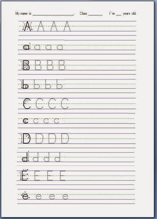 Teacher Perfect: ESL Writing Activity: Alphabet (Aa~Ee)