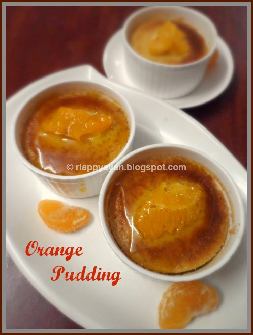 Baked Orange Pudding with Orange syrup - Recipe Junction