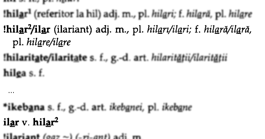 Puțină gramatică: ilar sau hilar?