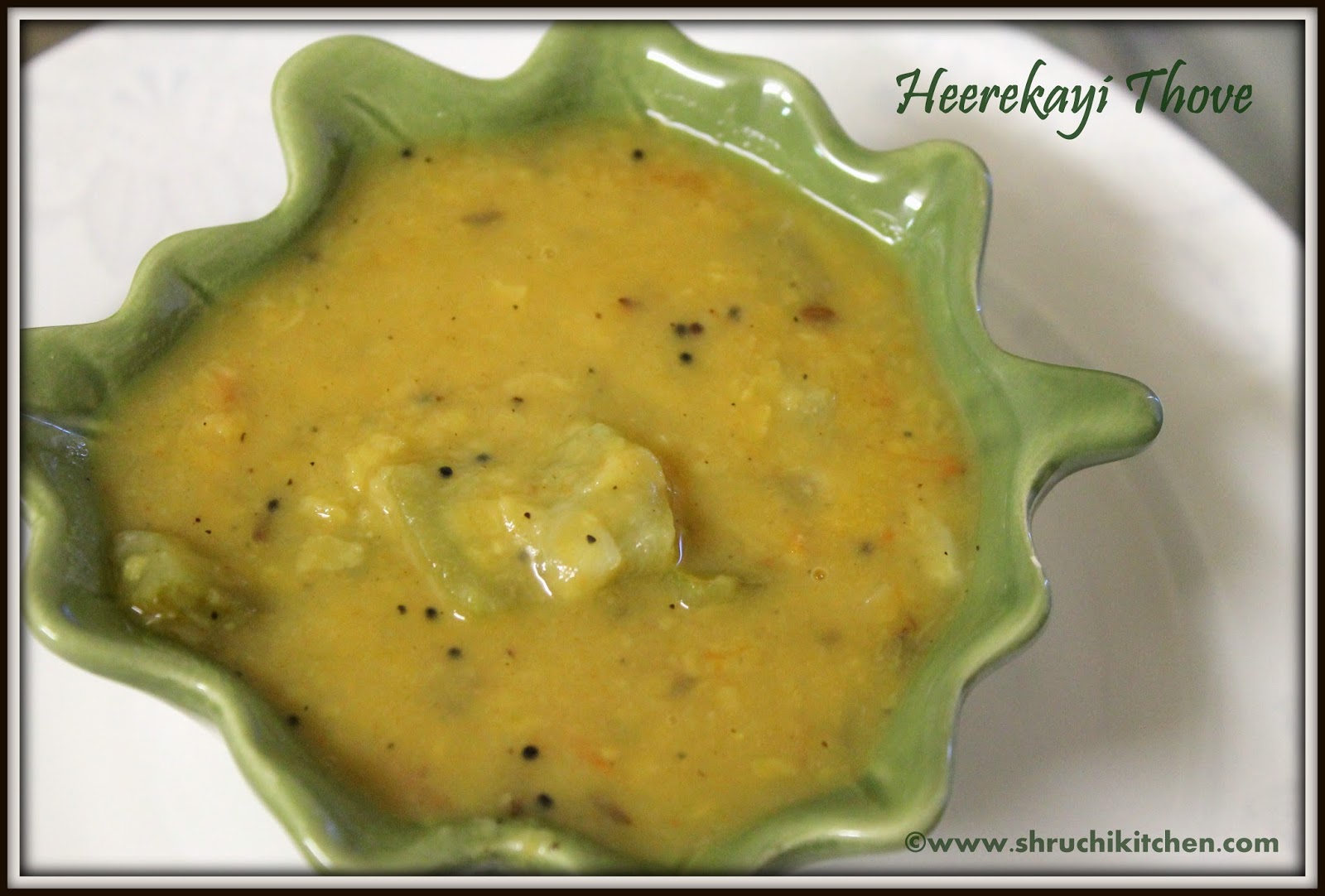 Shruchi Kitchen: Heerekai Thove (Ridge gourd -Lentils Curry)