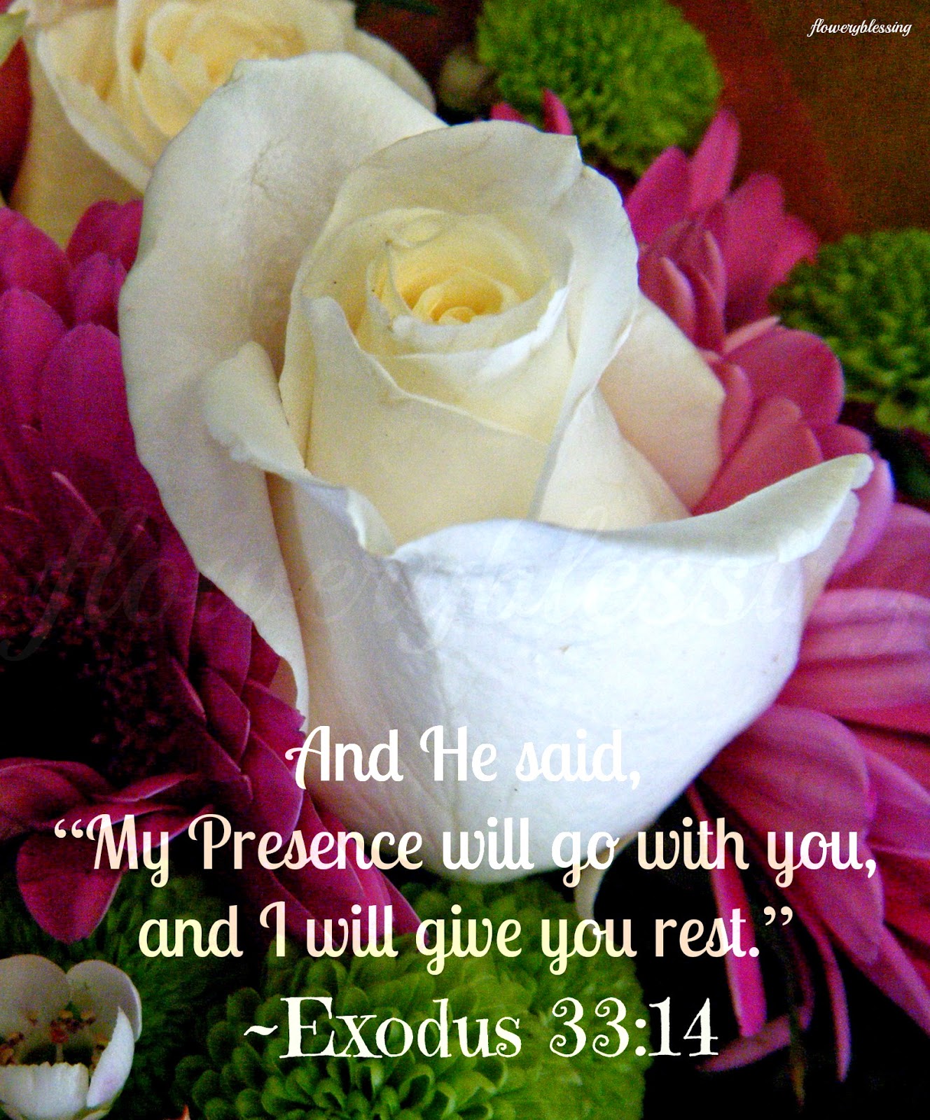 Flowery Blessing: And He said, “My Presence will go with you, and I will give you rest ...