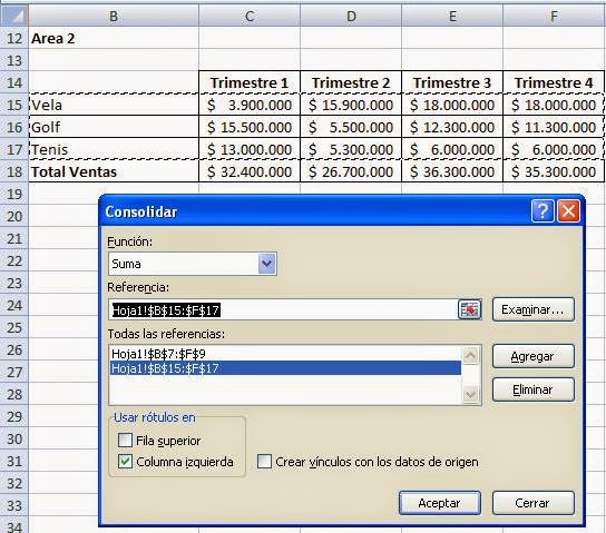 MS Excel Gratis: Como consolidar datos en Excel