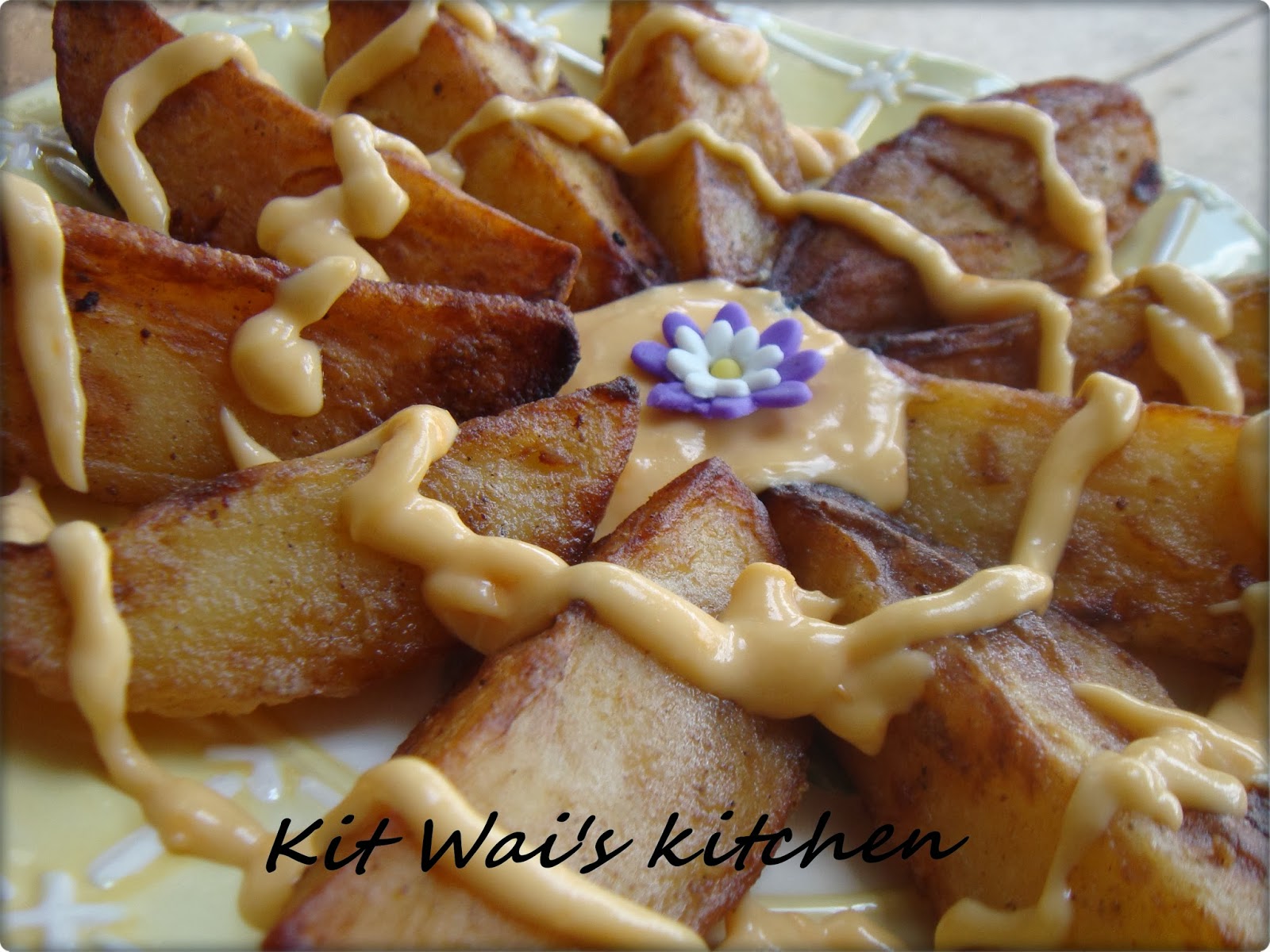 Kit Wai's kitchen : 起司马铃薯 ~ Home made cheesy potato wedges
