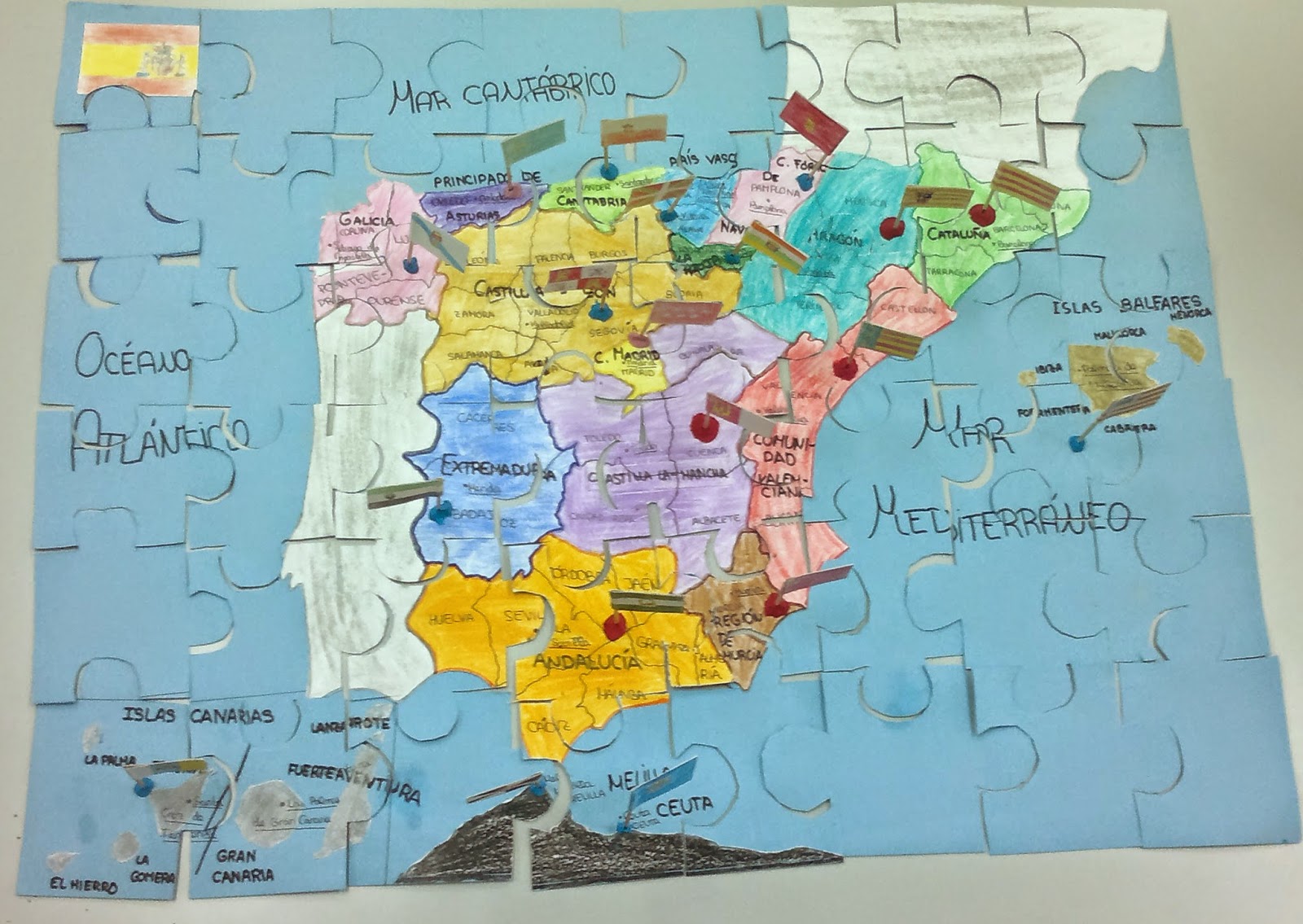 Spanish Political Map Puzzle. Picture Gallery