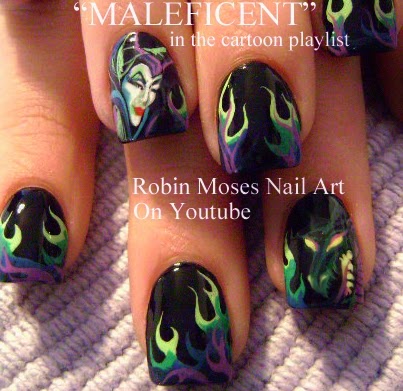 Nail Art by Robin Moses: "maleficent nails" "maleficent nail art ...
