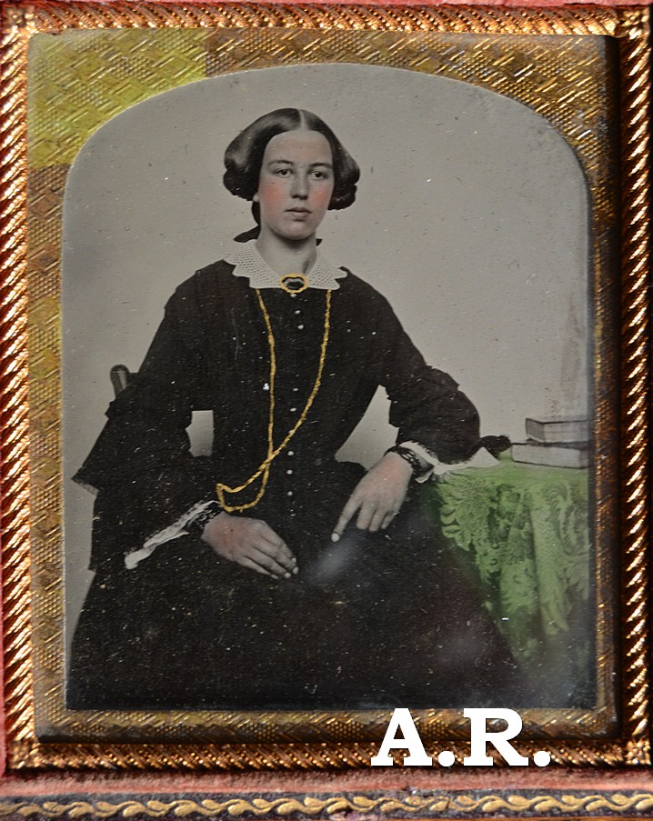 Fotografía Ambrotipo Retrato de joven. Vintage Ambrotype Young woman. c ...