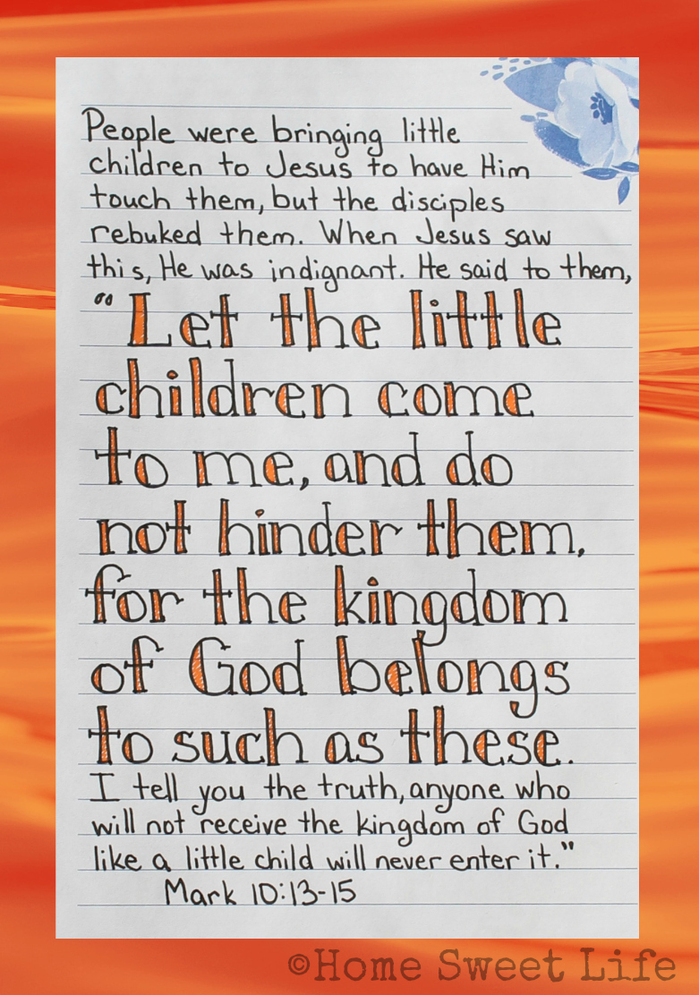 Home Sweet Life: Mark 10:13-15