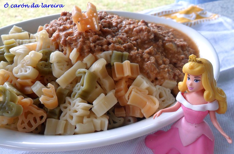 Pasta de princesas con carne picada