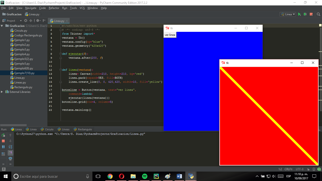 Programas en Python (PyCharm).