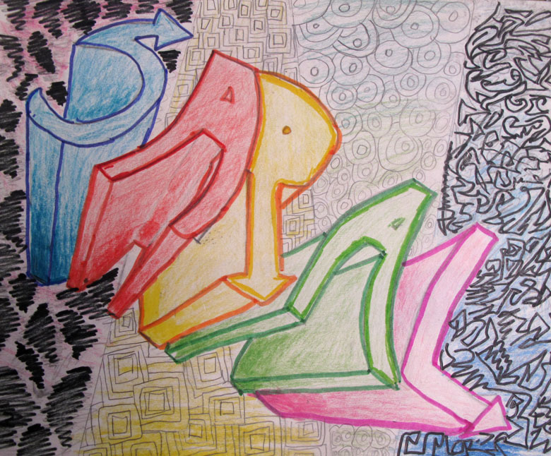 Art At Woodstock: Grade 8: Perspective Name Designs