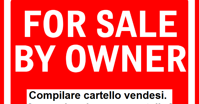 Scrivere cartello vendesi da compilare