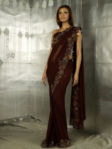 Top 15 Brown Color Sarees Designs For 2019 | Fashionmozo