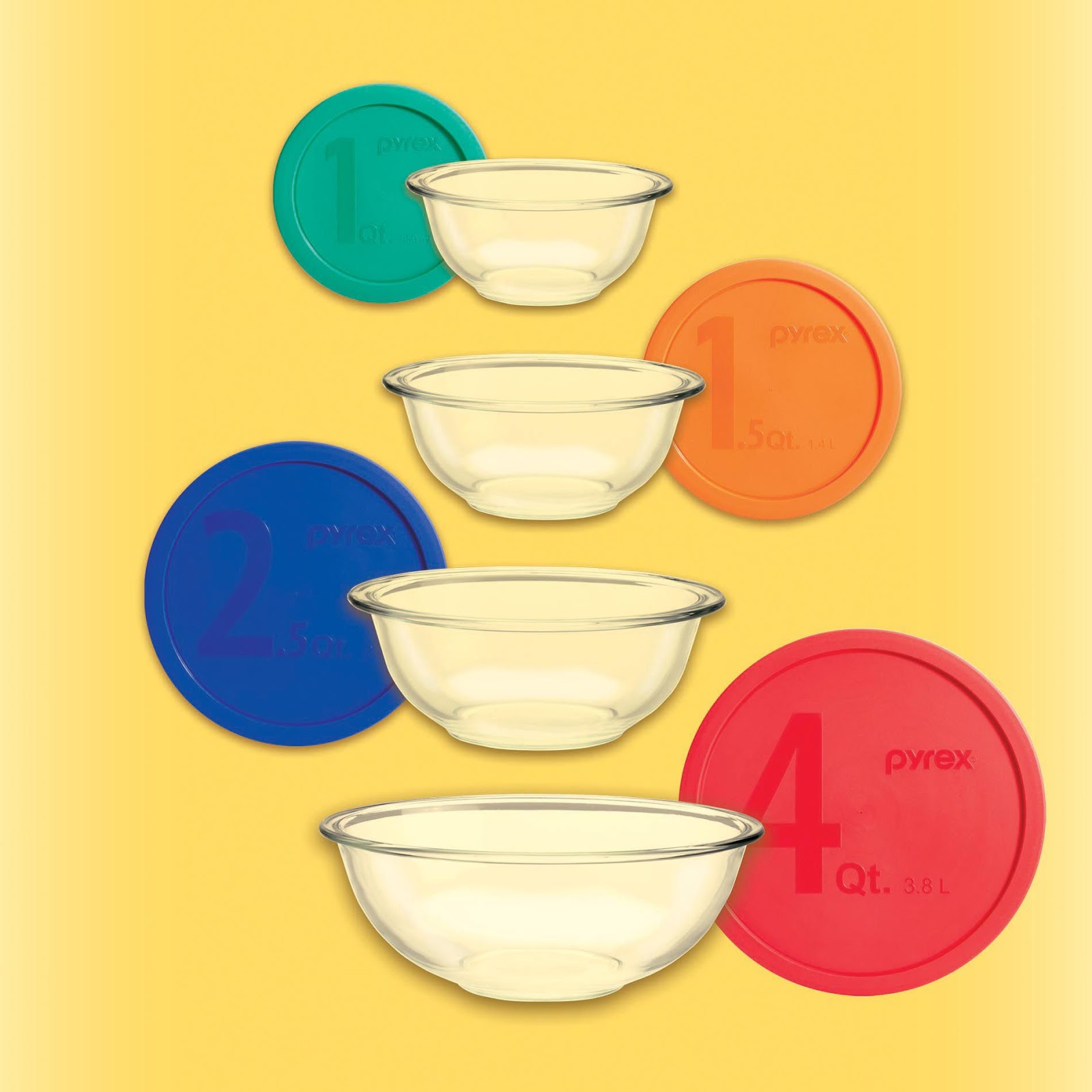 8-Piece Pyrex Glass Bowl Storage Set with Covers $12.14 (Reg $25.99 ...