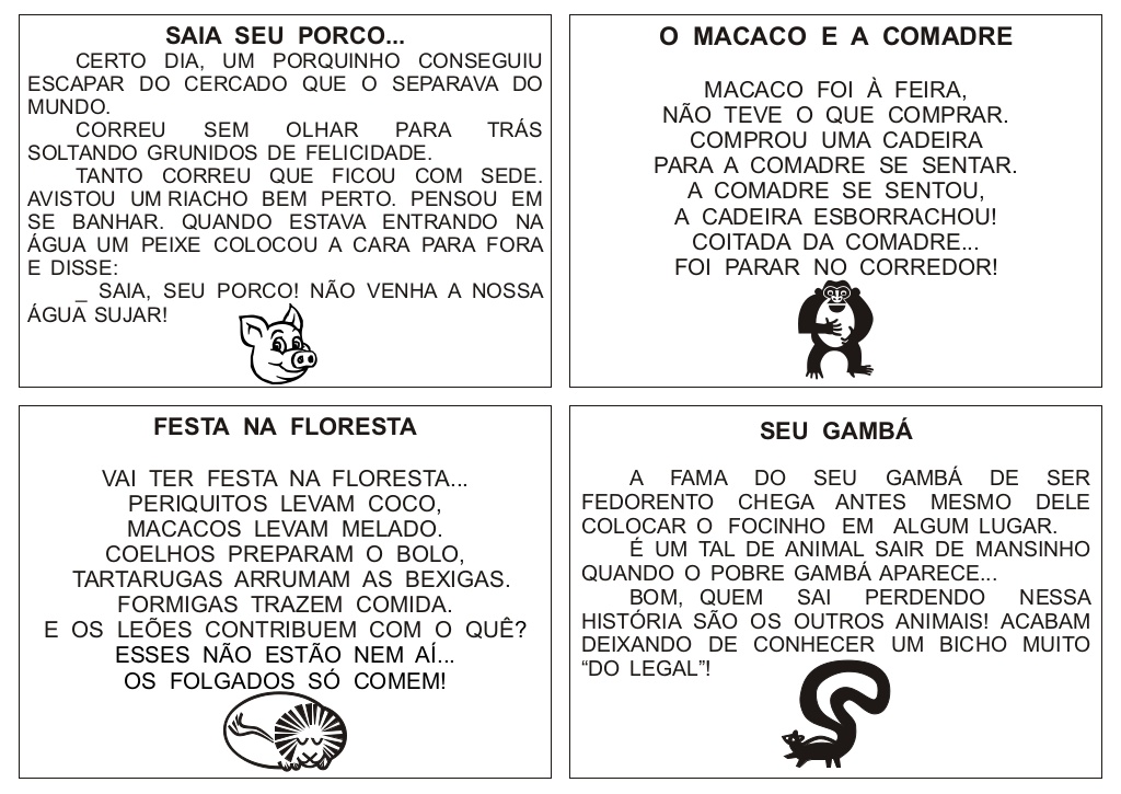 64 Pequenos Textos para Leitura. - Aprender e Brincar