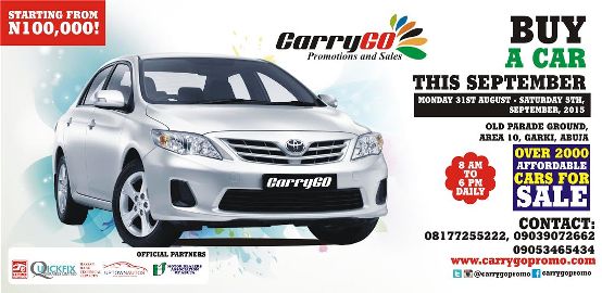 Carry Go Promo set to sell over 2,000 cars in Abuja starting from N100k