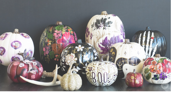Musings of an Average Mom: Pretty Painted and DIY Pumpkins