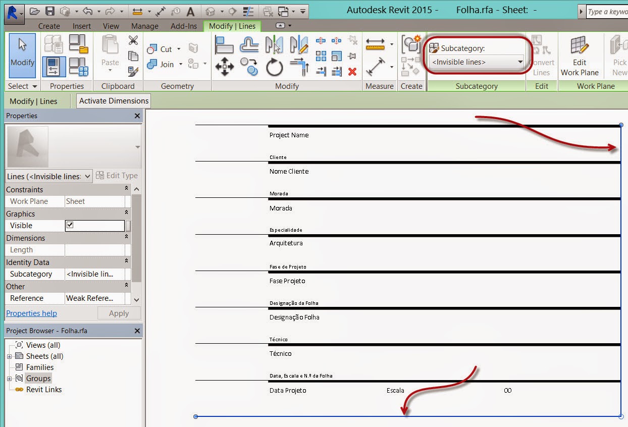 Revit em Portugal: Criação de rótulo para folha de impressão