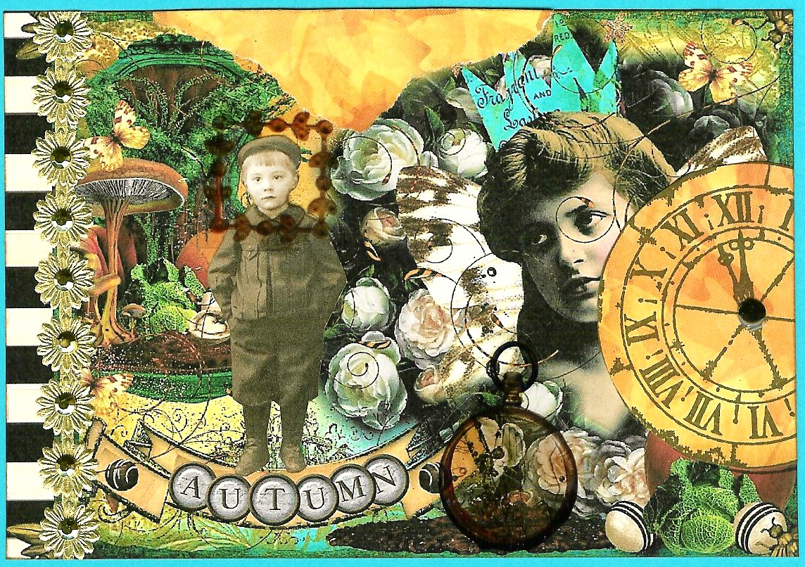 Nostalgic Collage': Three Muses Challenge - Vintage Collage' Memories