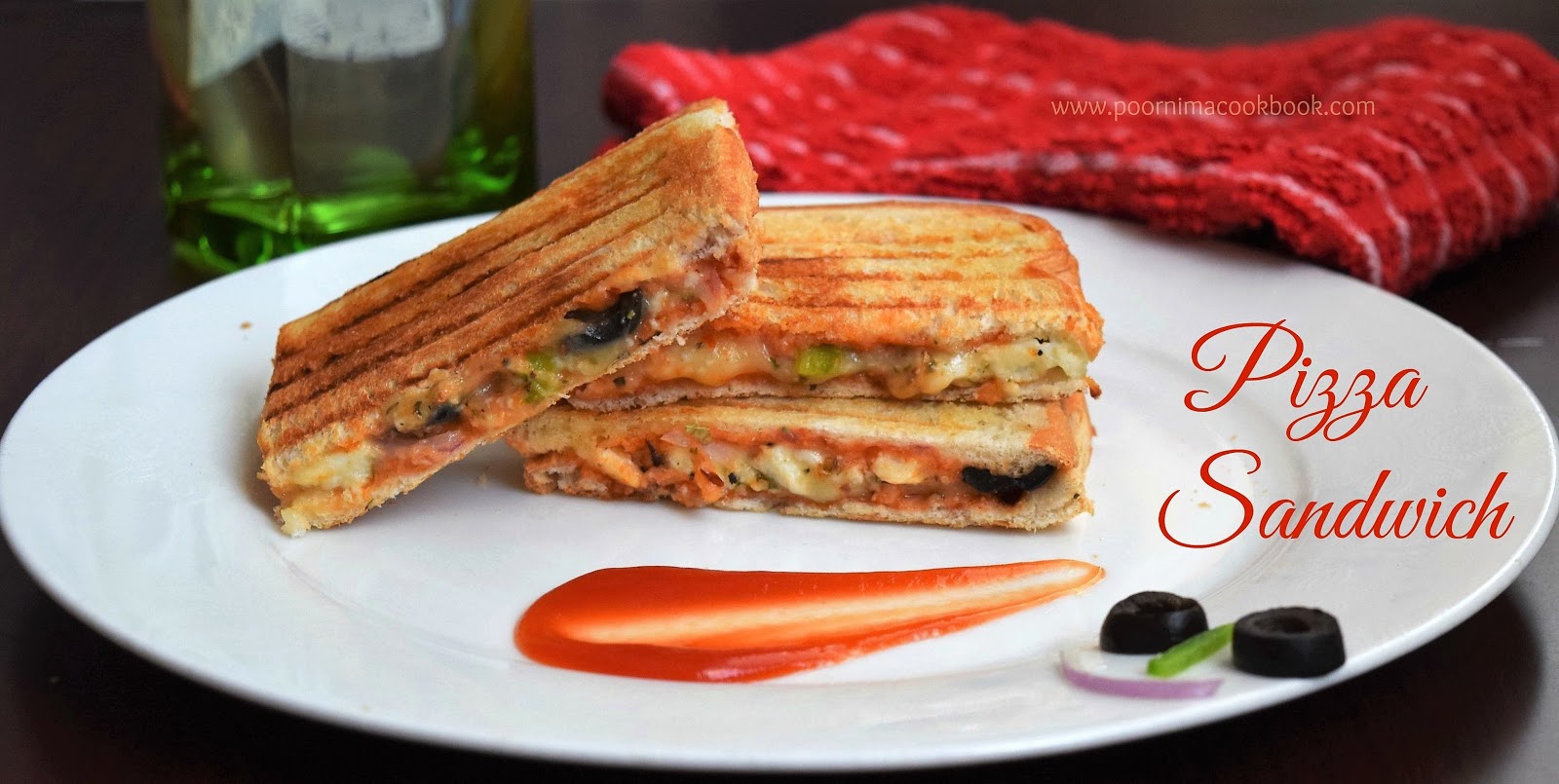 Poornima's Cook Book: Paneer Pizza Sandwich / Pizza Sandwich - My 400th ...