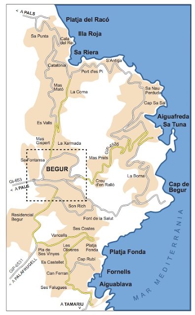 MAPAS DE BEGUR (GIRONA, CATALUÑA, ESPAÑA, EUROPA) (1)