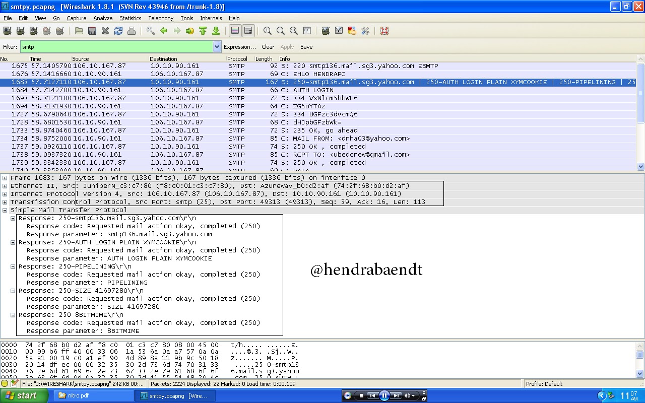 Analisis Protokol E-mail (SMTP) dengan Wireshark ~ Nabella Hendra