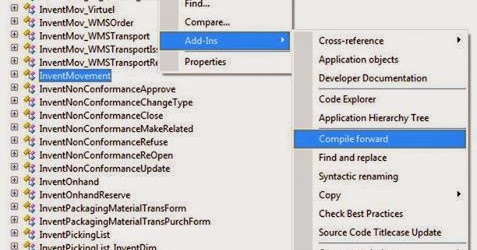 Compile forward in MSD Axapta