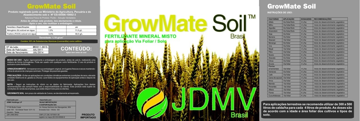 PRODUTOS JDMV BRASIL: GROWMATE SOIL BRASIL