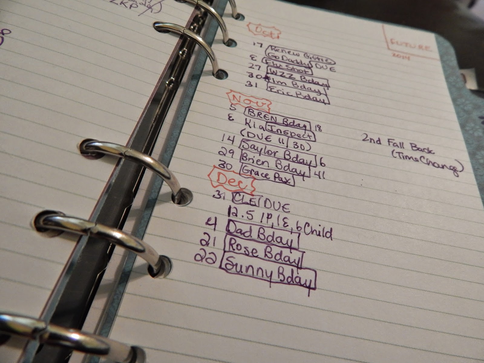 Where To Write Things In A Planner | Giftie Etcetera: Where To Write ...