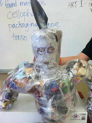 Dunham Middle School Art: Cellophane Human Form Sculptures