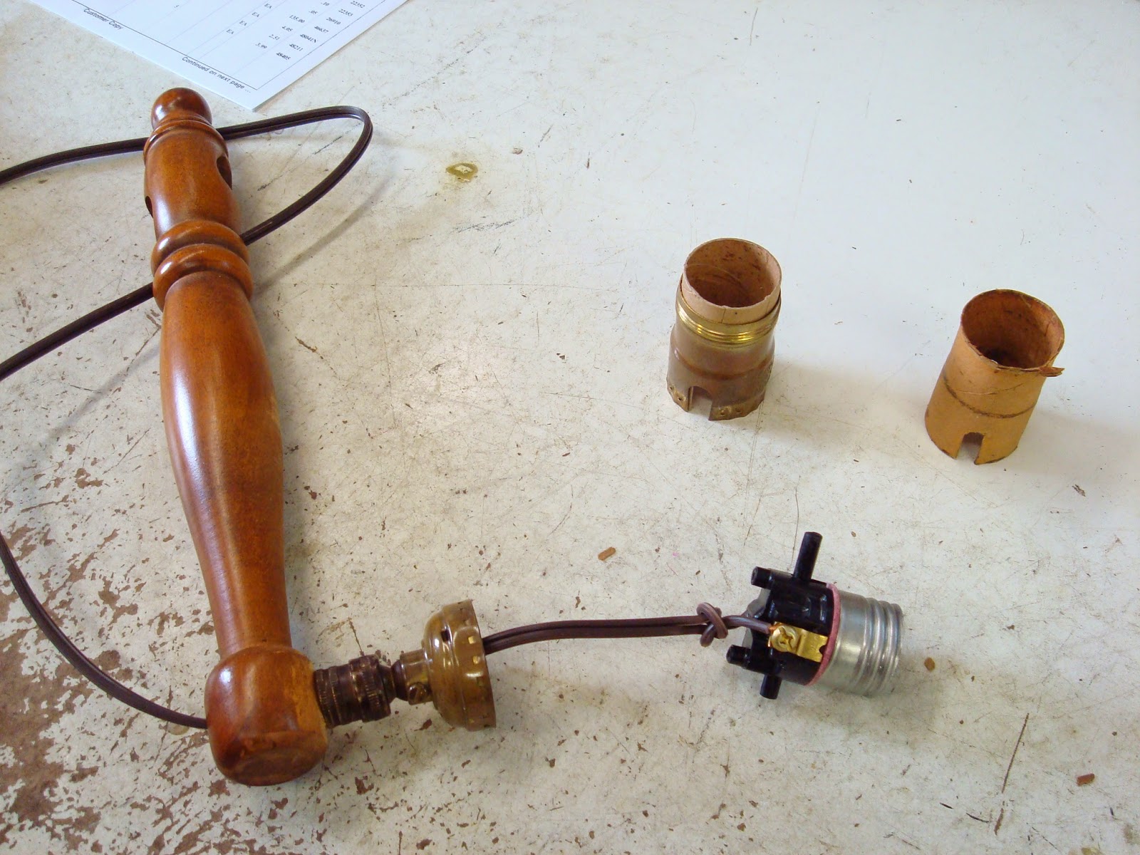 Lamp Parts and Repair | Lamp Doctor: Wooden Bridge Arm Socket Interior ...