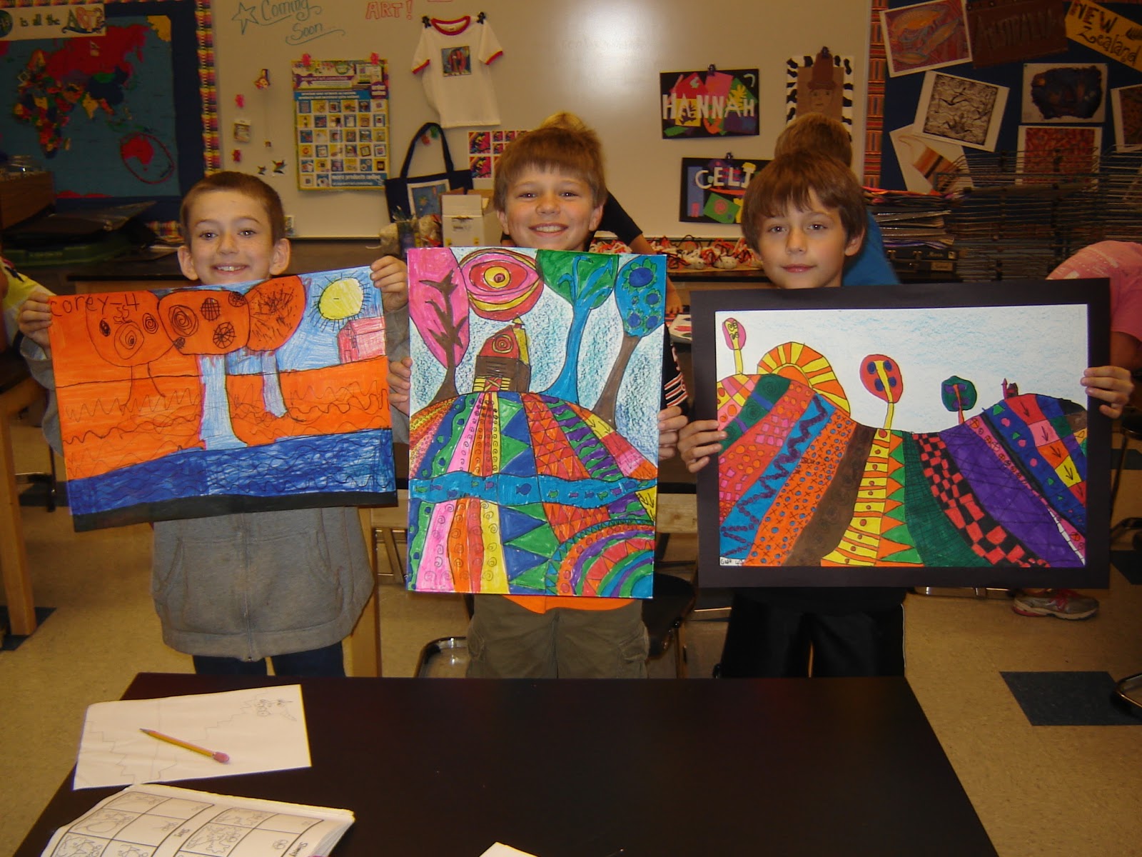 Jamestown Elementary Art Blog: 4th grade Heather Galler Folk Art Landscapes