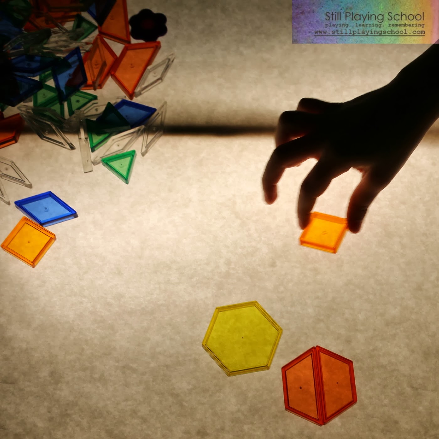 Fractions with Pattern Blocks on the Light Table | Still Playing School